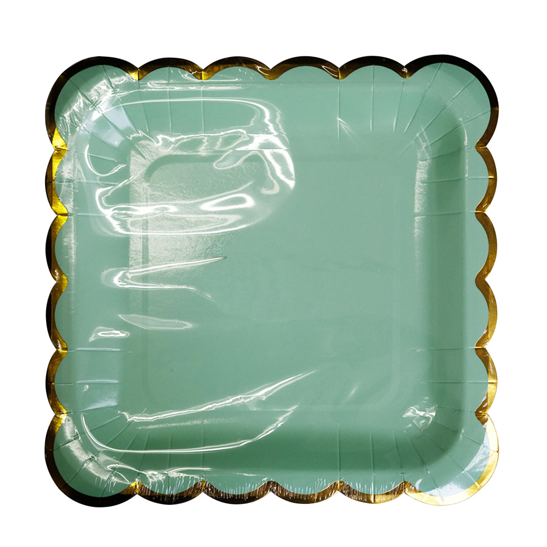 CB Sq. Paper Plate with Gold Border – allaboutbaking