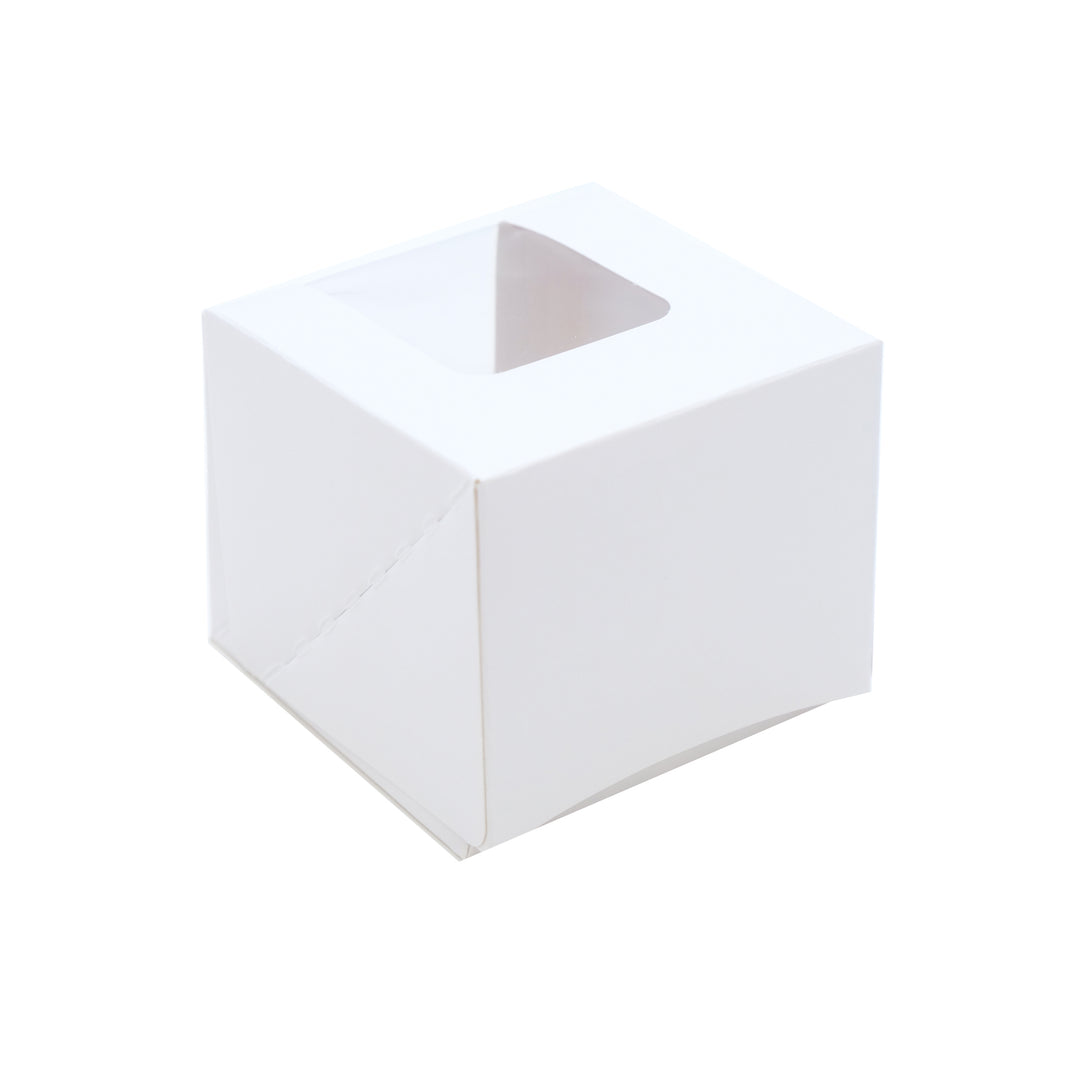 RM PF Solo Cupcake Box 3 1/4 X 3 1/4 X 2 3/4 (White) – allaboutbaking