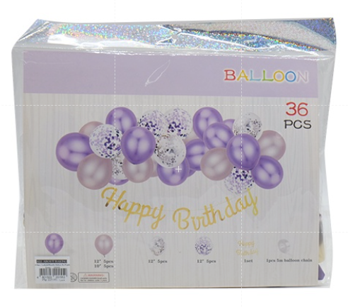 I.36pcs Confetti&Metallic Balloon Set-Purple – allaboutbaking